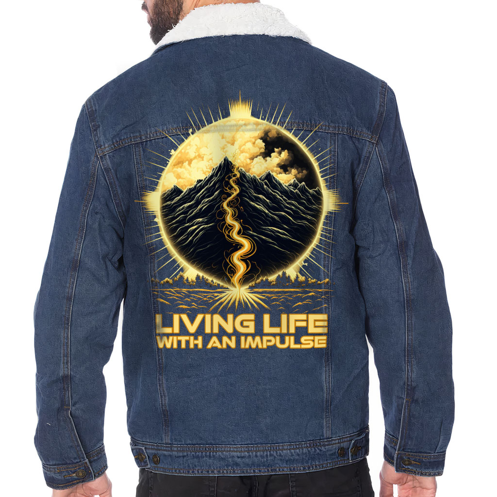 Living Life With an Impulse Men's Sherpa-Lined Denim Jacket - Art Denim ...